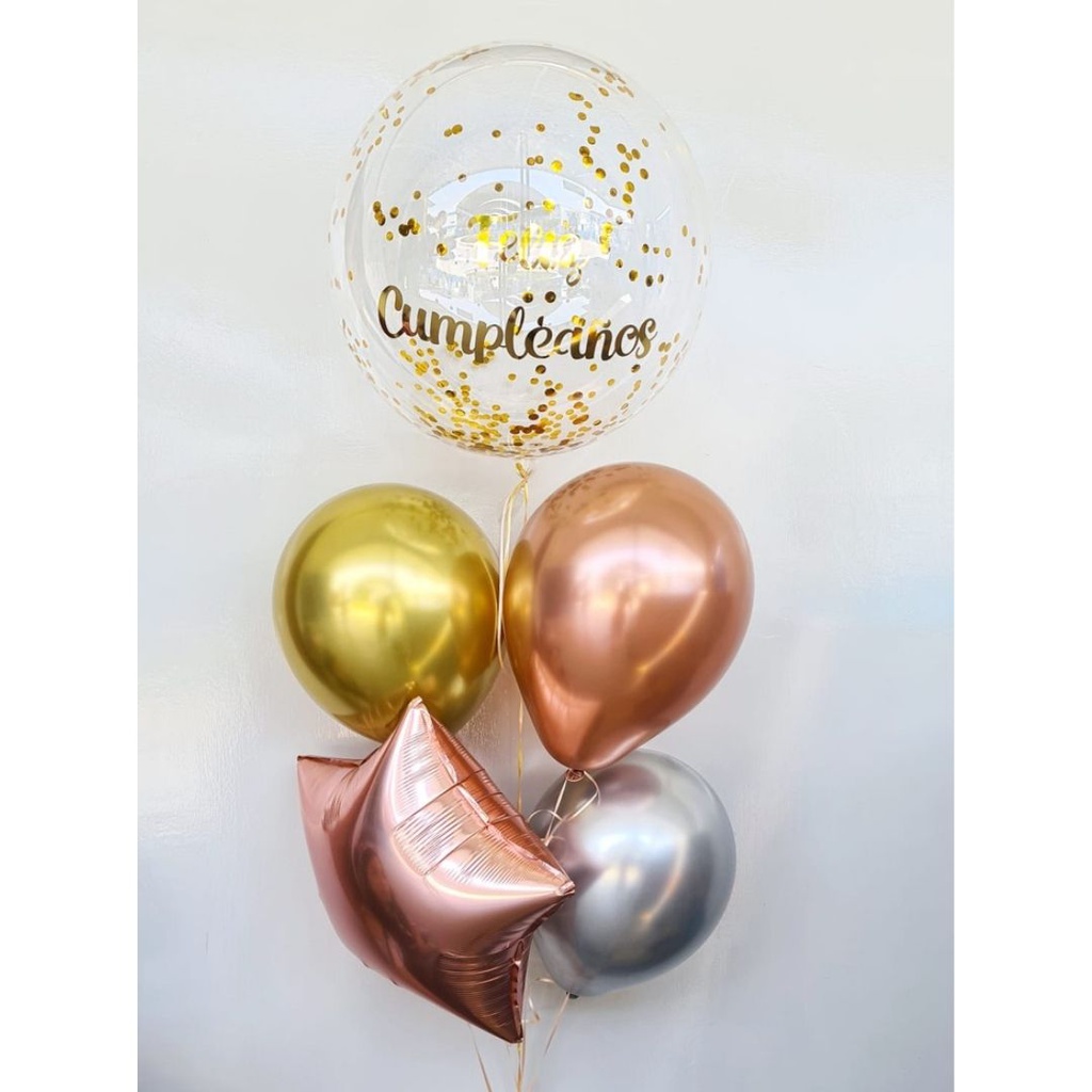 Bouquet Globos con Helio Feliz Cumpleaños | Florerías Express